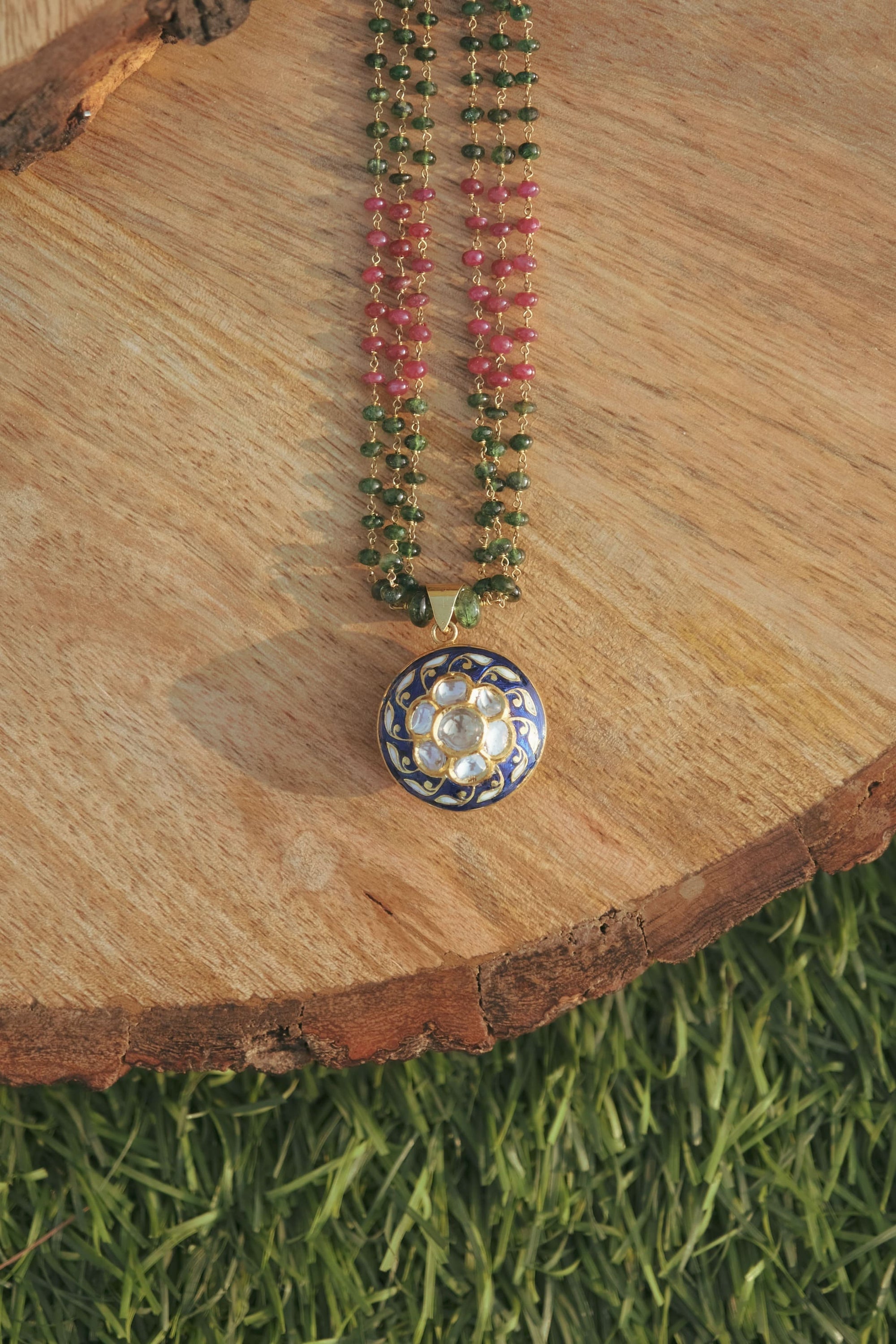 Rung Reversible Polki Pendant
