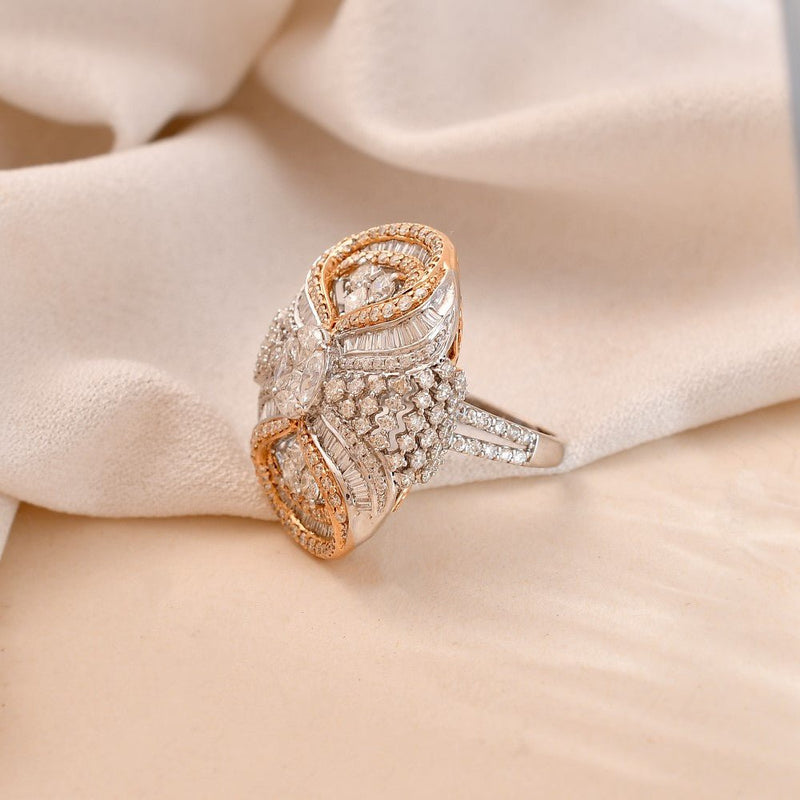 Iris Cocktail Ring|18k Diamond Ring|Real Diamond Ring