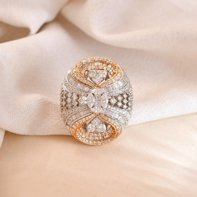 Iris Cocktail Ring|18k Diamond Ring|Real Diamond Ring