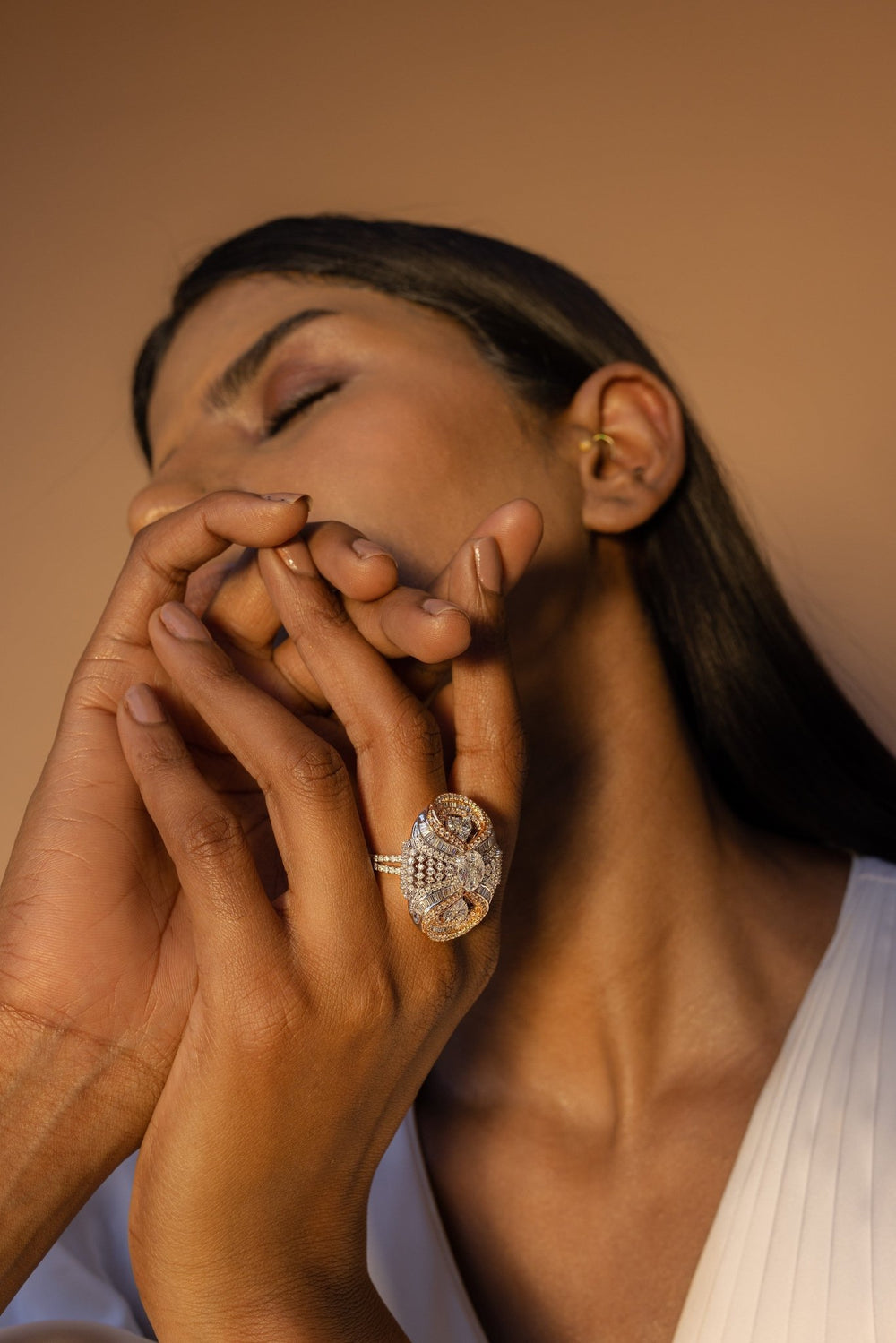 Iris Cocktail Ring|18k Diamond Ring|Real Diamond Ring